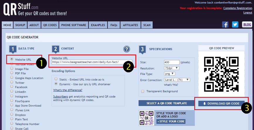 QR Codes for Educational Pages - QRStuff.com